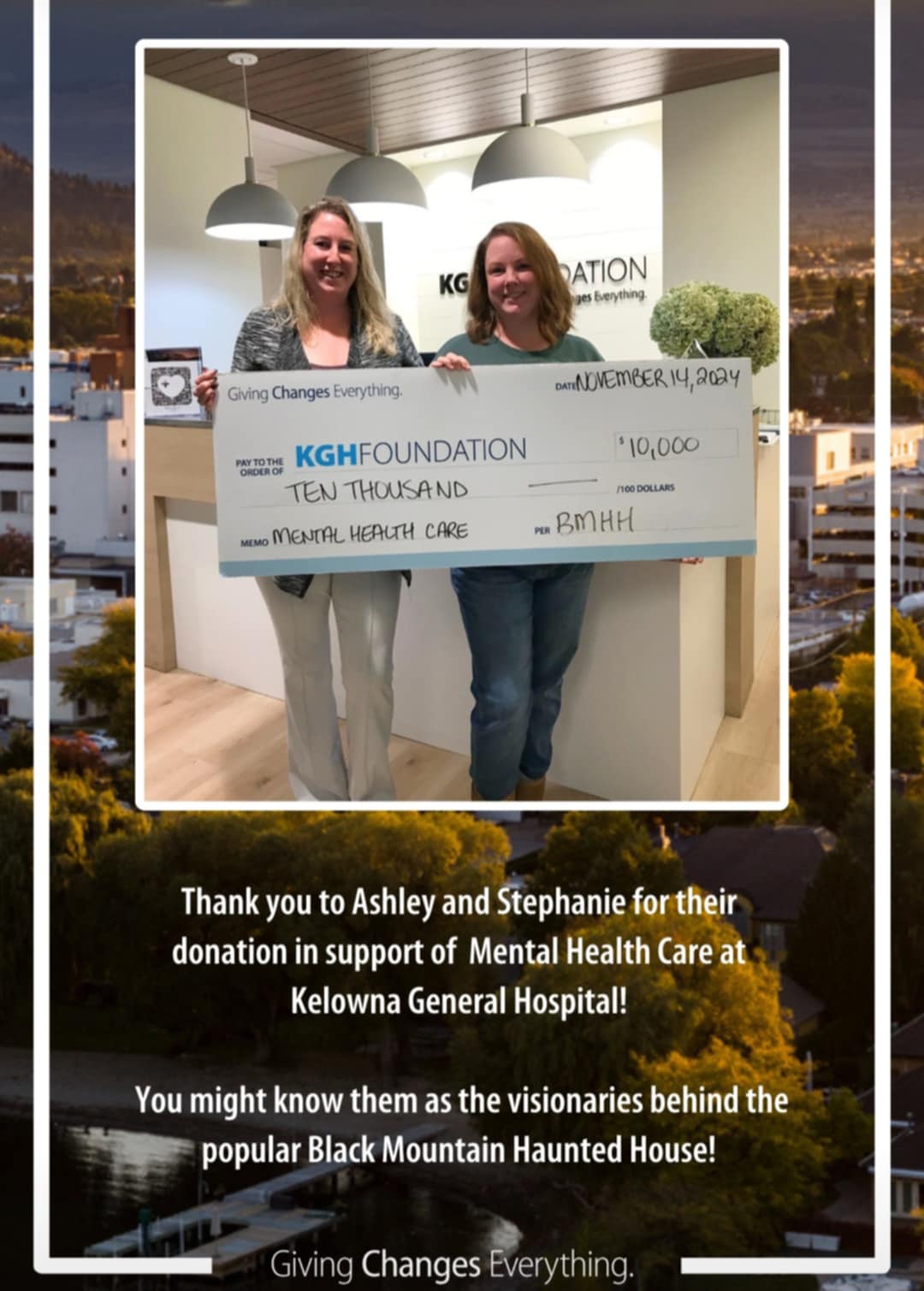 Giving Back to Our Community: A $10,000 Donation to Kelowna General Hospital’s McNair Mental ...